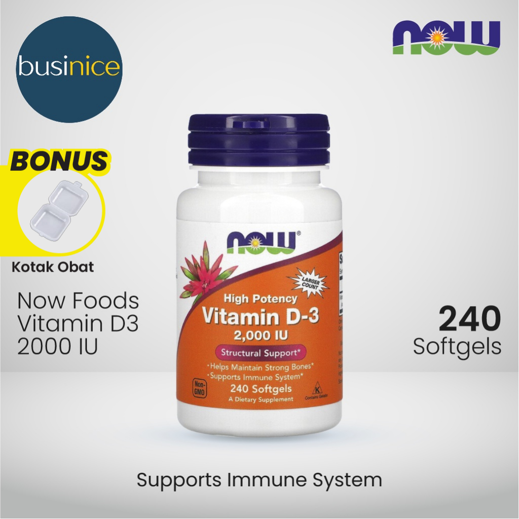 Jual Now Foods Vitamin D3 2,000 IU 240 Softgels D3 2,000IU Vit D3 2000 IU | Shopee Indonesia