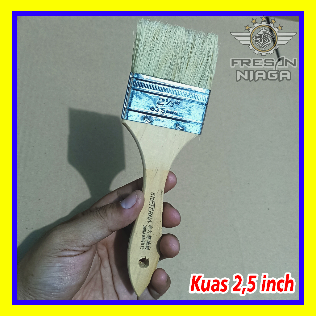 Jual Kuas Cat Kayu Besi Tembok Gagang Kayu Ukuran 2,5 inch Kualitas ...
