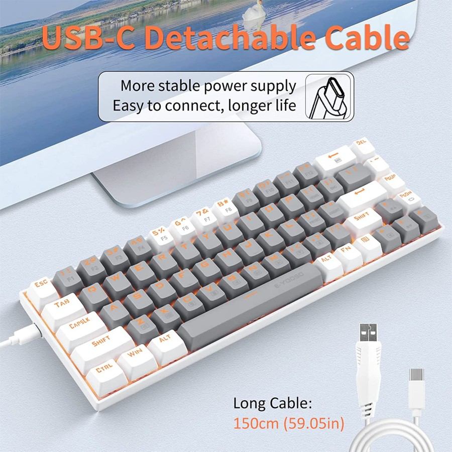 Jual E-YOOSO Z-686 MECHANICAL KEYBOARD 68 KEY SINGLE LIGHT | Shopee ...