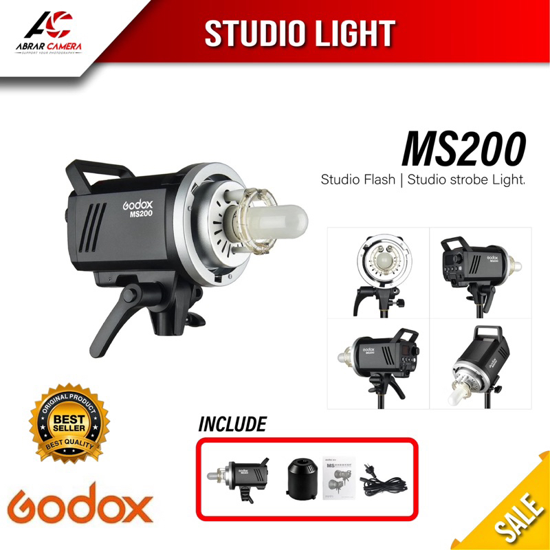 Jual Godox Flash Studio MS200 / Lampu Flash Strobe Light | Shopee Indonesia