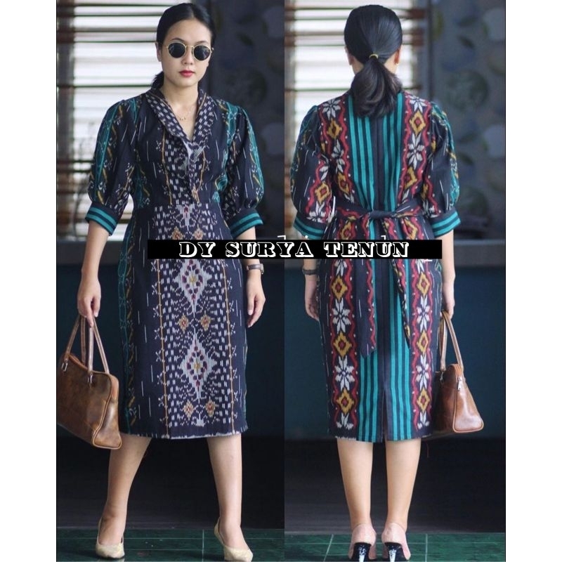 Jual Celsy Dress Tenun Series 3 Desain Baju PREMIUM LAPIS FURING ...