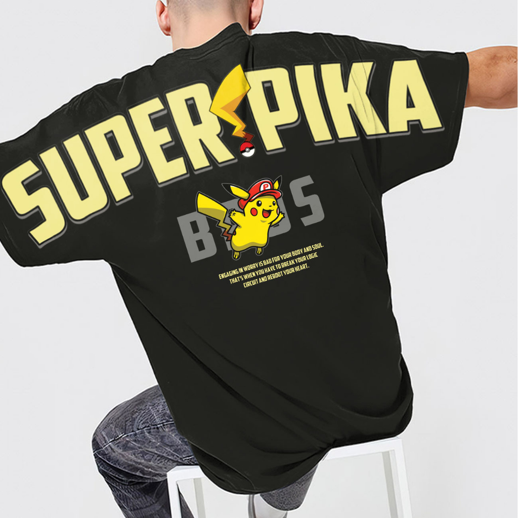 Jual Baju kaos pria wanita cotton combed 24s "SUPER PIKA BROS" Digital ...