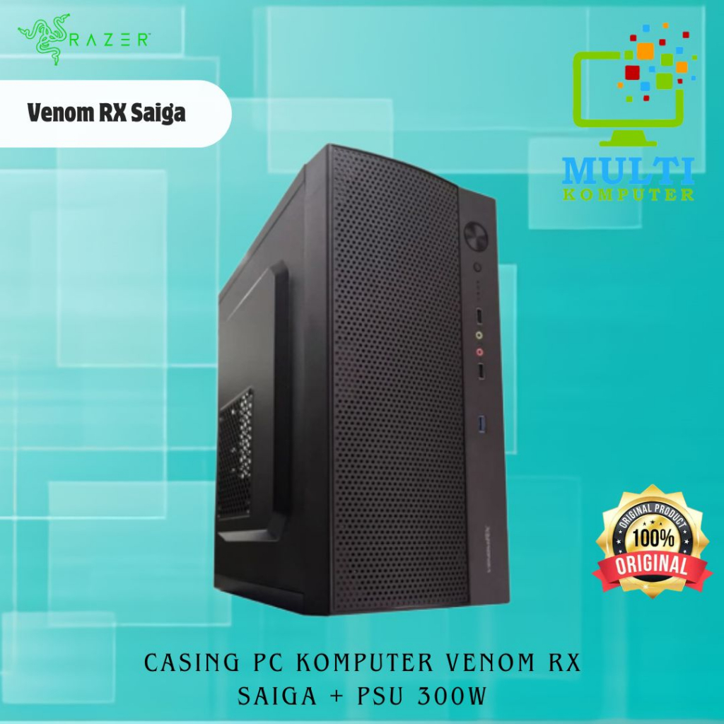 Jual CASING PC KOMPUTER VENOM RX SAIGA + PSU 300W | Shopee Indonesia