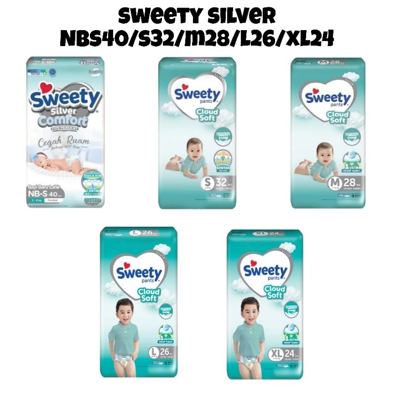 Jual Sweety Silver Pants NBs40/S32/M28/L26/XL24 | Shopee Indonesia
