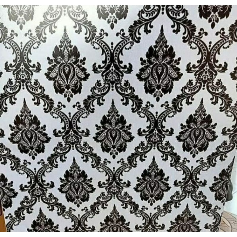 Jual Batik Hitam dasar Silver Wallpaper Dinding Kamar Tidur ...