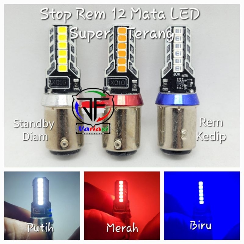 Jual Lampu Stop Rem Belakang LED 12 Mata Super Terang Mode Standy Diam ...
