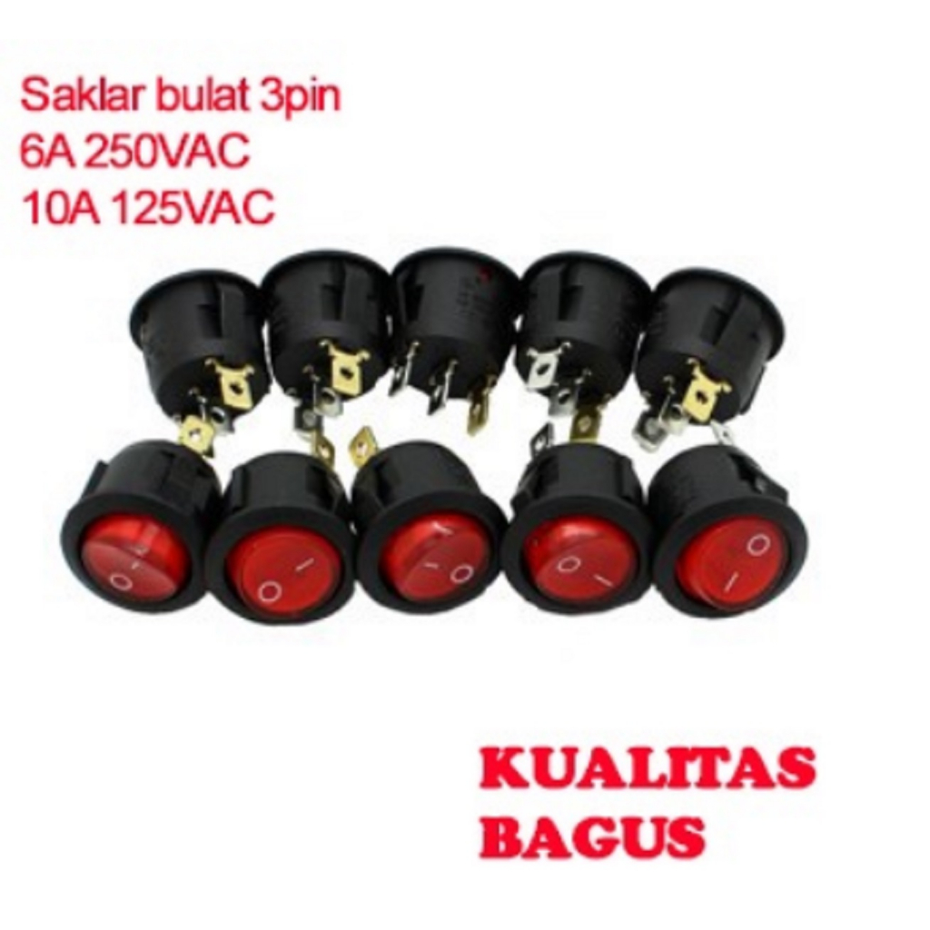 Jual PS - Saklar Switch ON OFF Bulat Kecil 3 Pin hitam ready stock ...