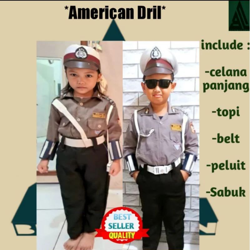 Jual Seragam polisi anak TK Karnaval ,polri Lantas murah American DRILL ...