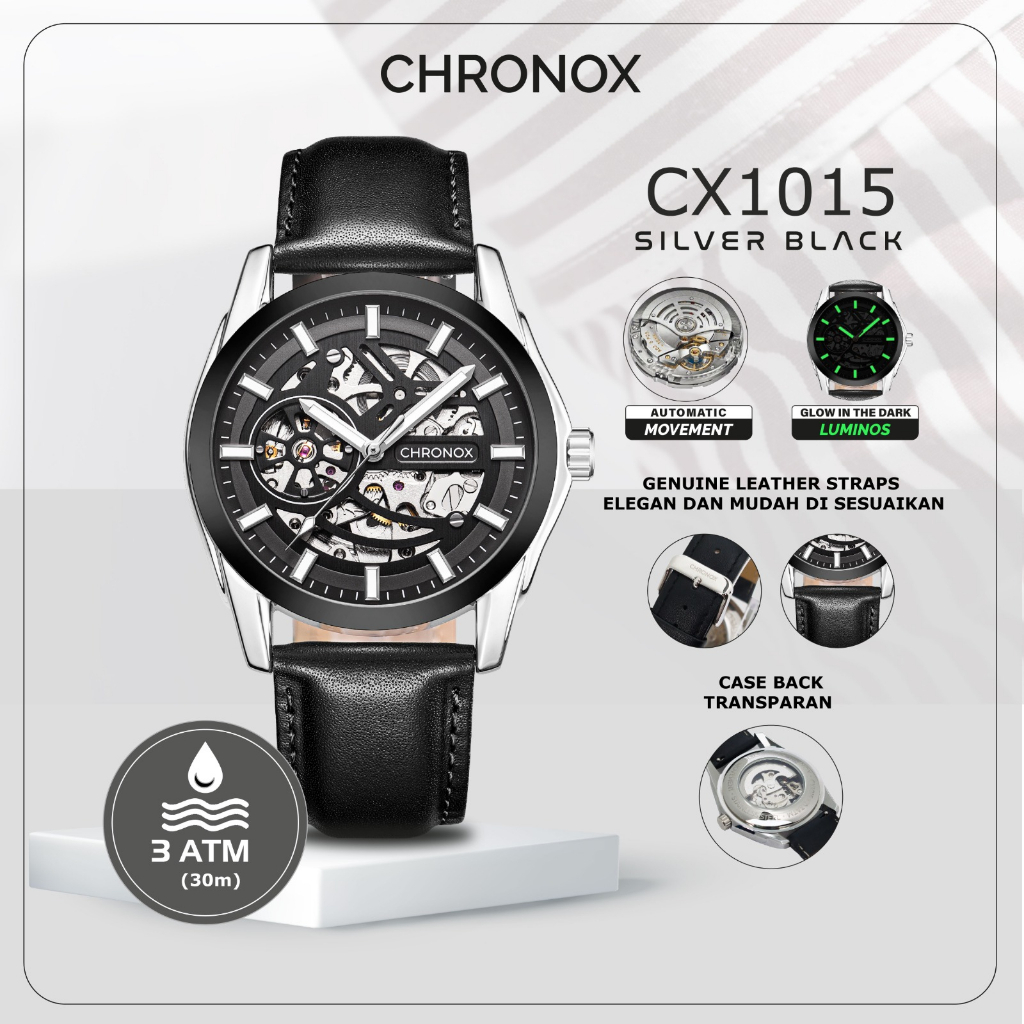 Jual CHRONOX Jam Tangan Pria Kulit Analog - CX1006 EVERLAST | Shopee Indonesia
