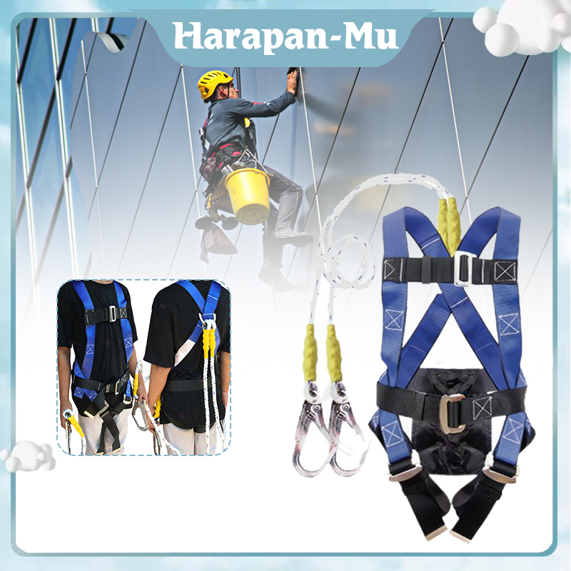 Jual Full Body Harness Pro Double Big Hook Absorber Safety Harness ...