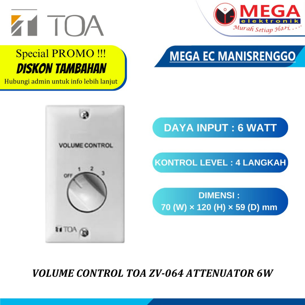 Jual VOLUME CONTROL TOA ZV-064 ATTENUATOR 6 W | Shopee Indonesia