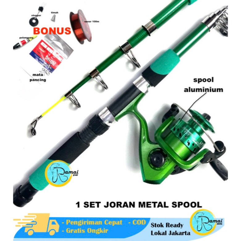 Jual SET JORAN PANCING REEL SPOOL METAL PREMIUM MURAH BANYAK BONUS ...