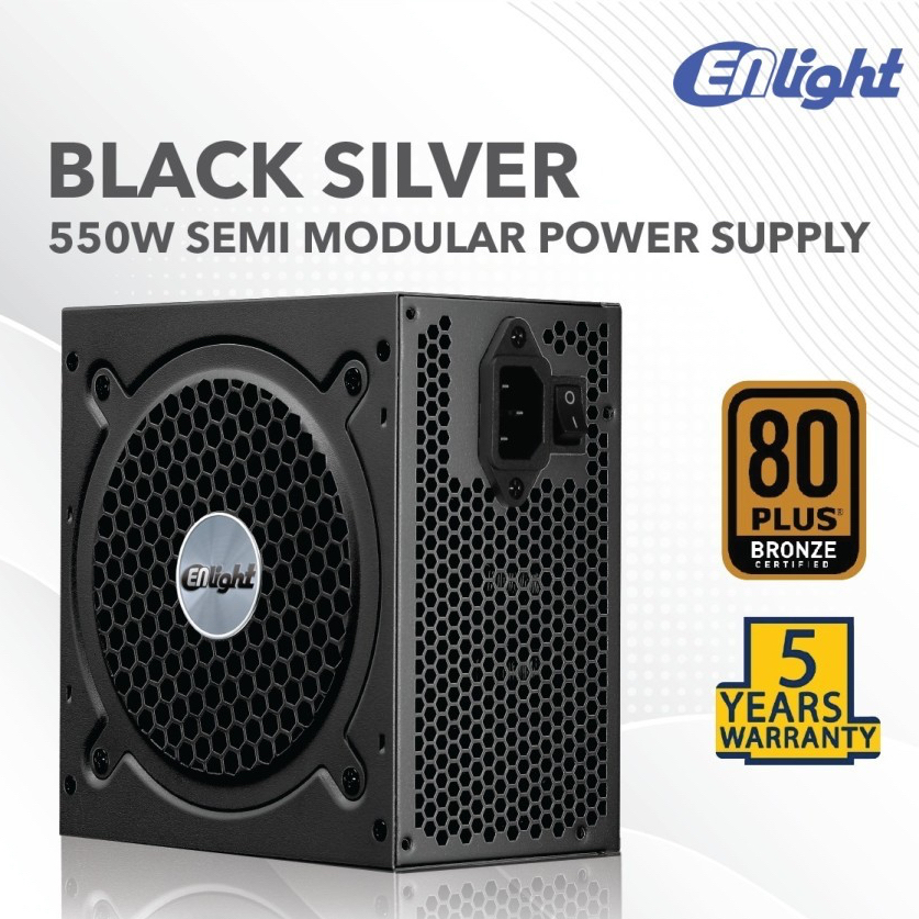 Jual PSU ENLIGHT 550W 80+ BRONZE SEMI MODULAR BLACK EDITION | POWER ...