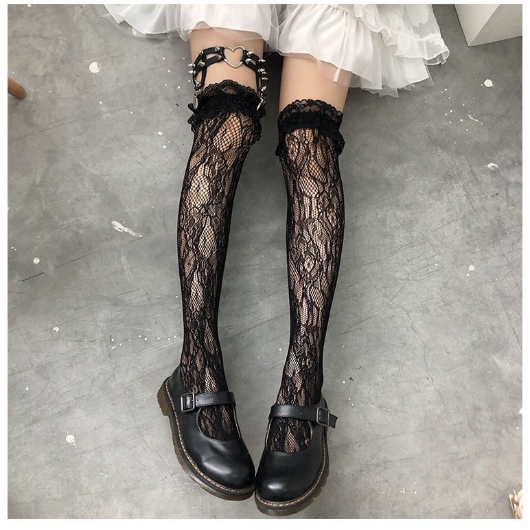 Jual Women's Stockings Made of Mesh And Iron Hook Love 8145 | Shopee ...