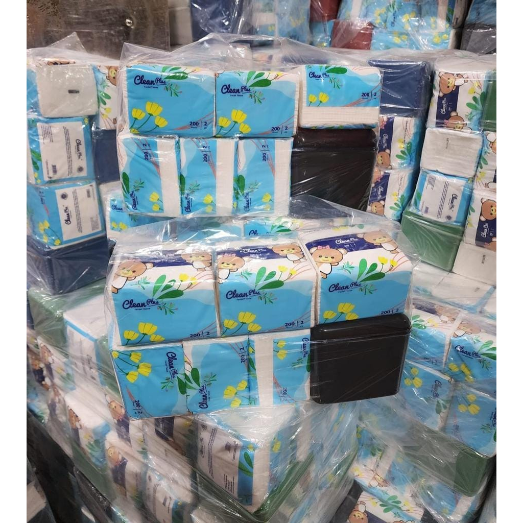 Jual Paket Tisu Clean Plus ( 6pcs tisu pop up 200sheet free 1pcs kotak ...