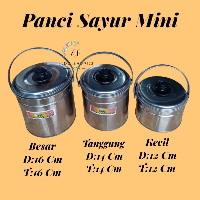 Jual Panci SAYUR Mini Panci Stainless Panci Rantang mini 3 ukuran ...