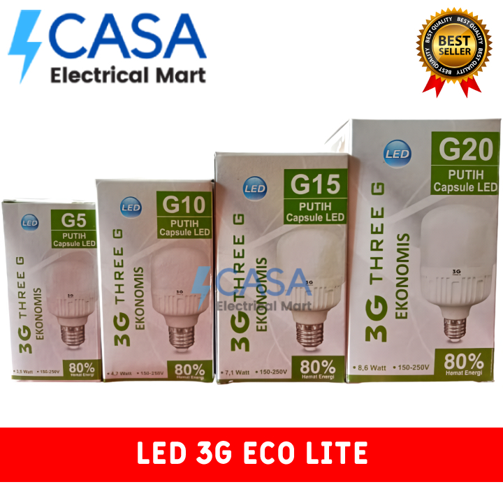 Jual LED 3G Eco Lite 5w,10w,15w,20w | Shopee Indonesia