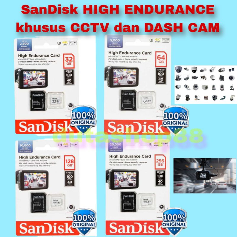Jual memory SanDisk HIGH ENDURANCE original memory CCTV dan Dash Cam ...