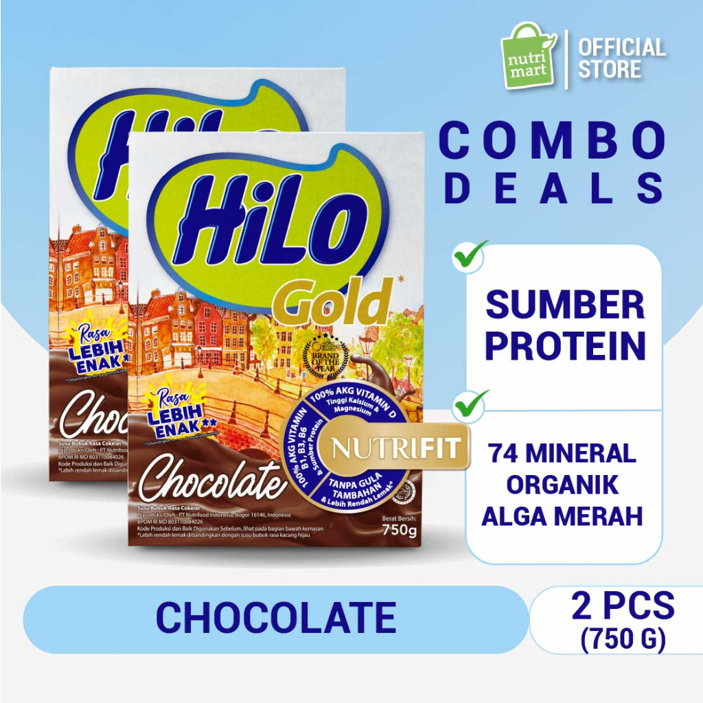 Jual Twin Pack - HiLo Gold Chocolate 750 gram - Susu Tinggi Kalsium ...
