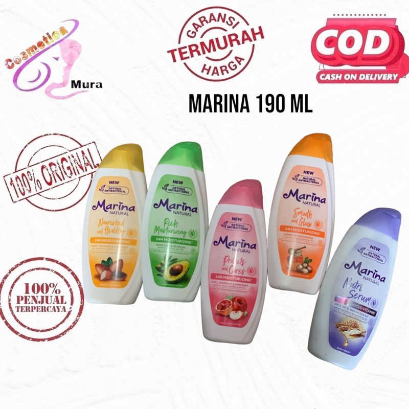 Jual 𝑎,𝑢𝑥 ** MARINA HAND BODY LOTION 190 ML ** [ 185 & 200 ml ] marina uv white bright and fresh ...