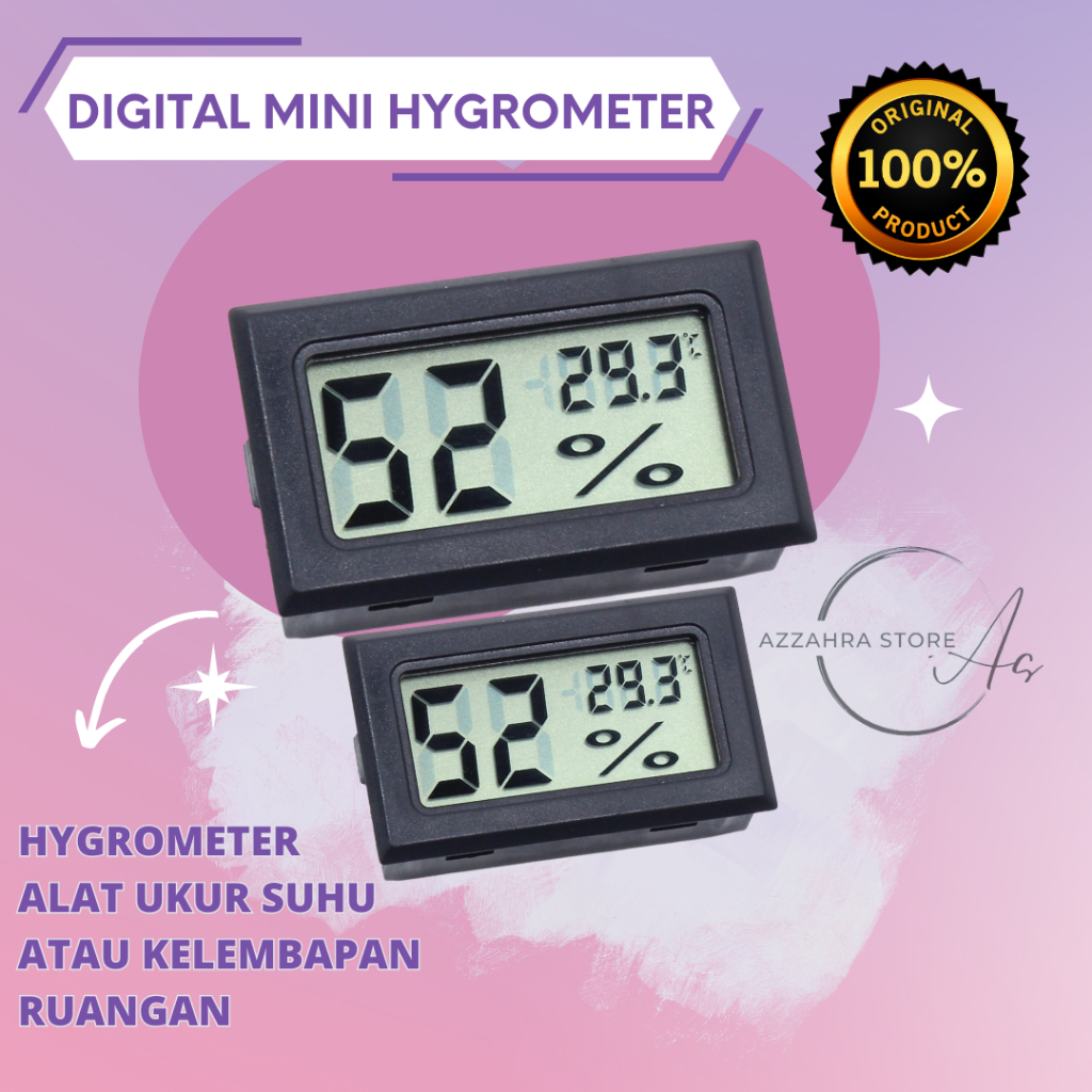 Jual Digital Mini Hygrometer / Higrometer Kecil Alat Ukur Suhu ...