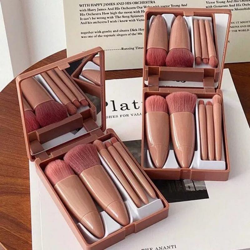 Jual HM79 Makeup Brush 5in1 Set With Box Make Up Brush Set Kuas Make Up ...
