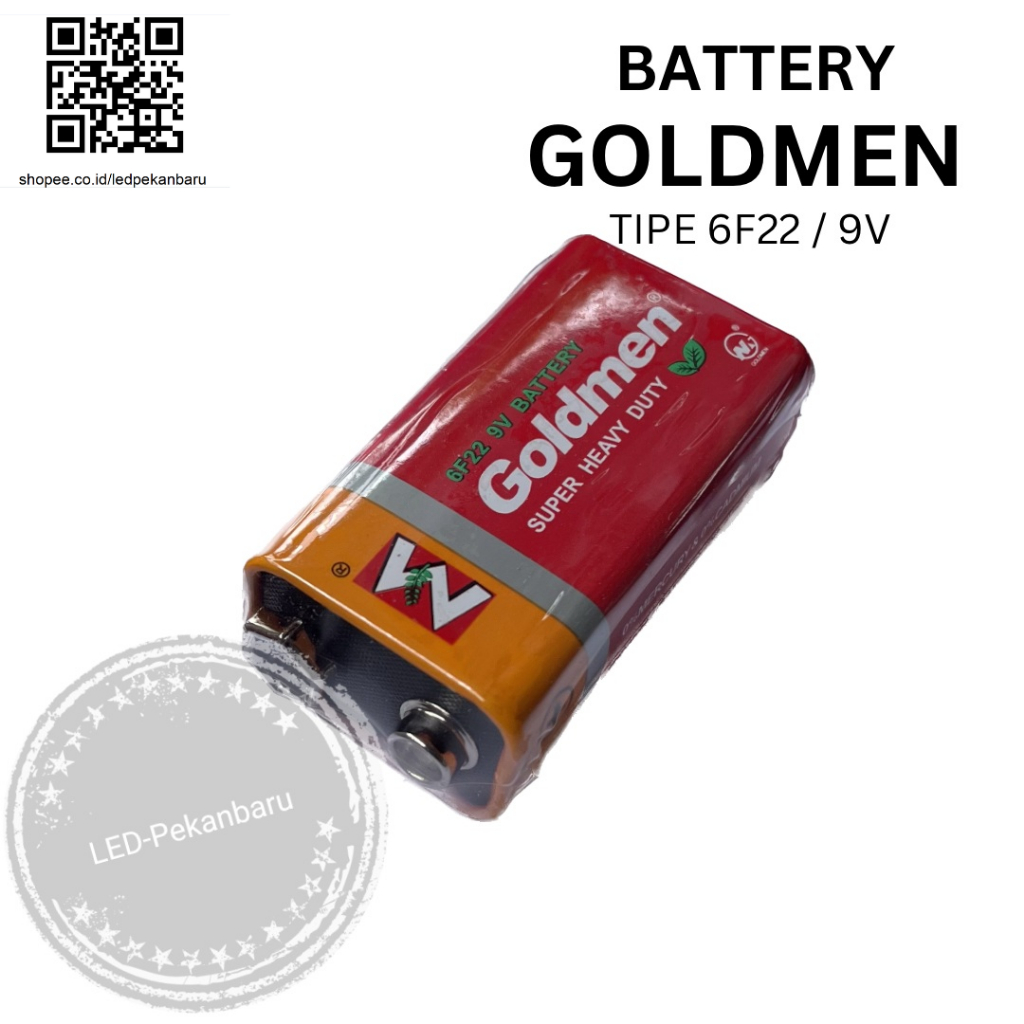 Jual BATTERY KOTAK 9V 6F22 BATERAI BATT BATRE GOLDMEN PETAK 9 VOLT | Shopee Indonesia