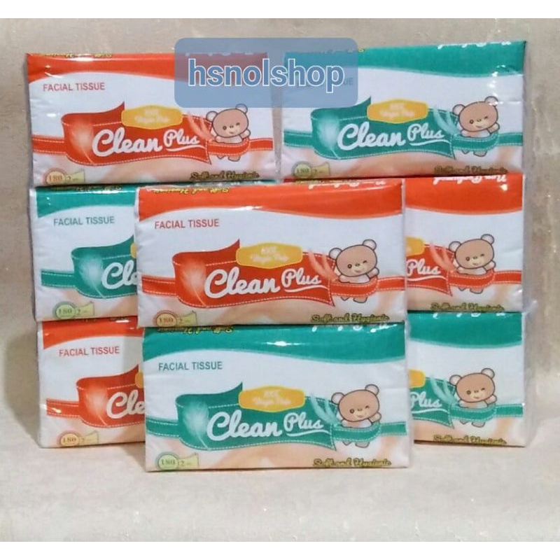 Jual Tissue Clean Plus 180 sheets 8 pack / Tissue Facial Clean Plus 180 ...