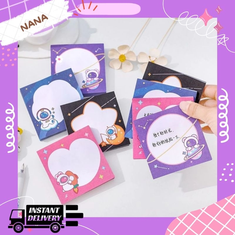 Jual CUTE MEMOPAD KAWAII STICKY NOTE SPACE ASTRONOUT LUCU / Memo Note ...