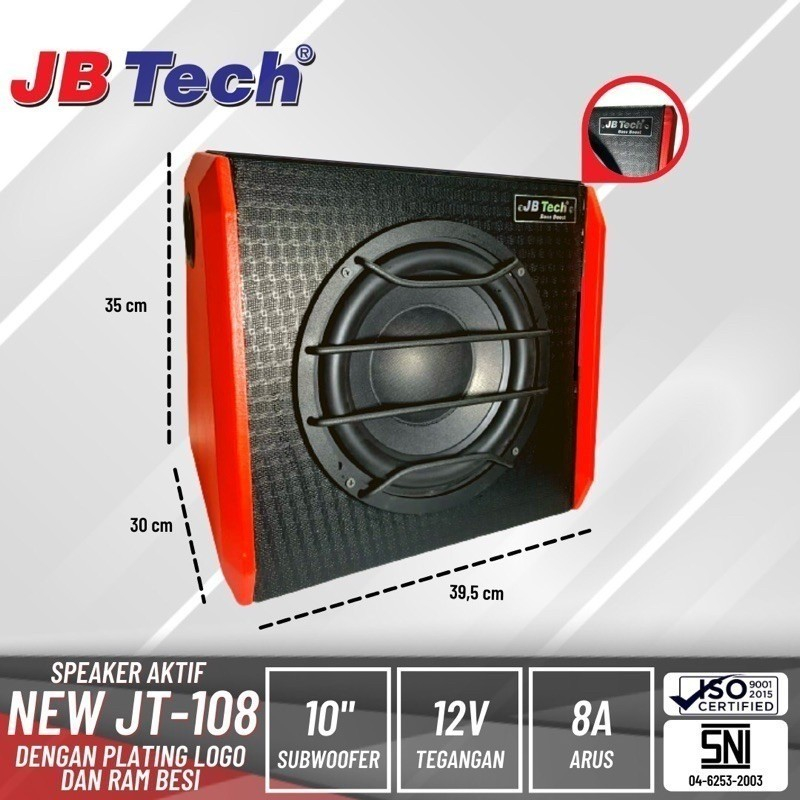 Jual Bass Box Subwoofer Aktif Merek JBtech JT-108 | Shopee Indonesia