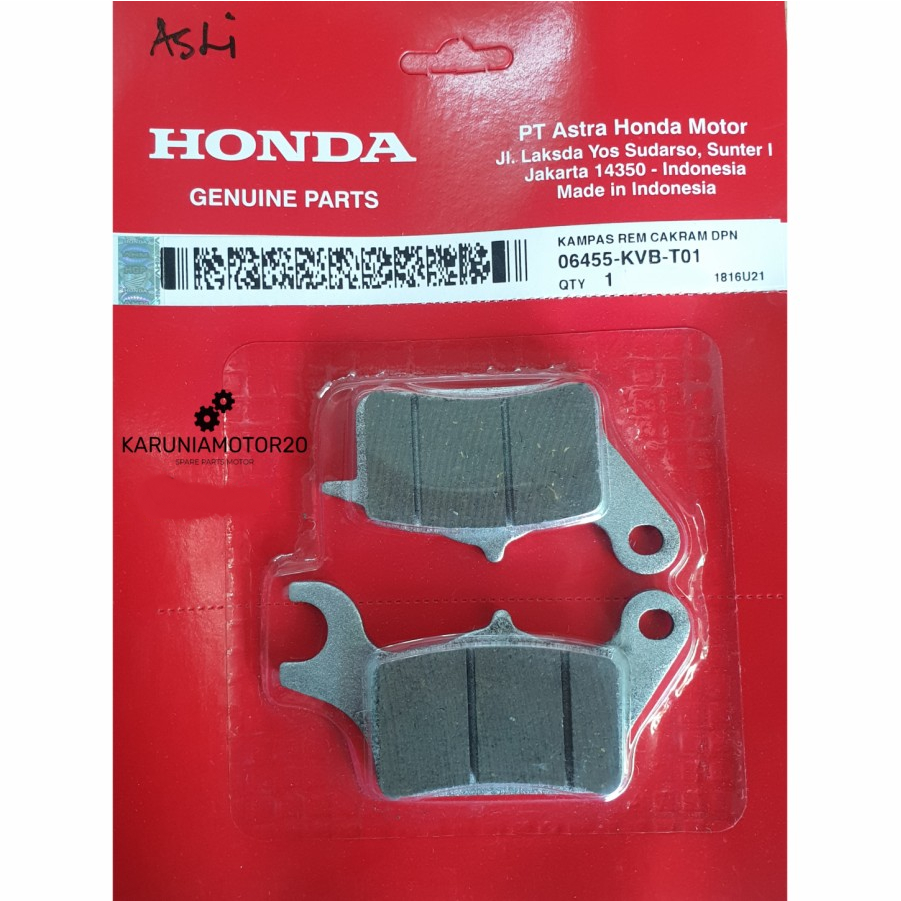 Jual Kampas Rem Depan Beat/Scoopy/Vario Original AHM 06455-KVB-T01 ...