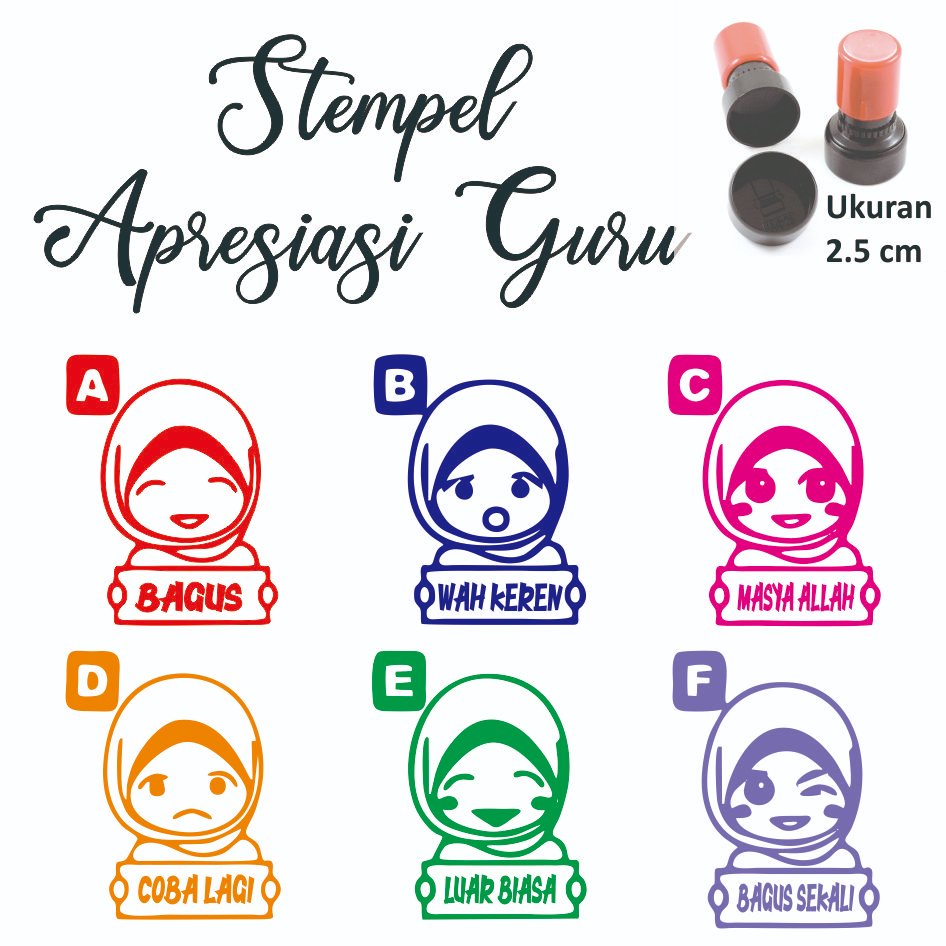 Jual Stempel Apresiasi Penilaian murid Sekolah paud tk sd stempel ...