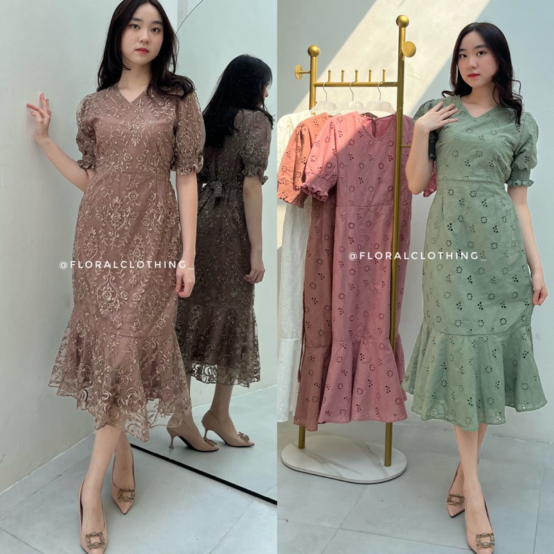 Jual F323 dress pesta wanita elegan party dress premium bridesmaid ...