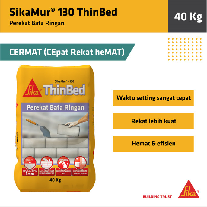 Jual Sika - SikaMur 130 Thinbed Mortar Instan Lem Perekat Bata Ringan ...