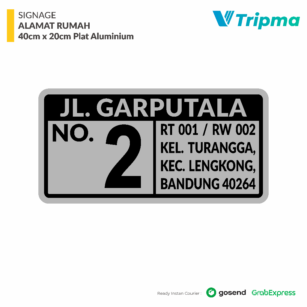 Jual Rambu / Sign Alamat Rumah 40cm x 20cm Plat Alumunium | Shopee ...