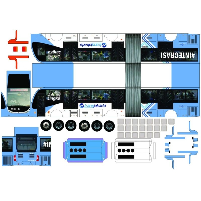 Jual Lembaran Pola Papercraft Bus skala 50 Transjakarta | Shopee Indonesia