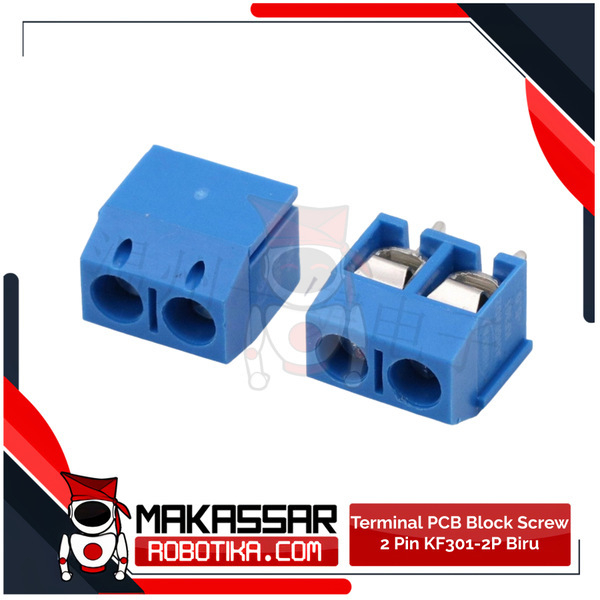 Jual Terminal PCB Block Screw 2 Pin KF301-2P Biru | Shopee Indonesia