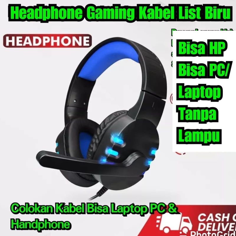 Jual Headphone gaming Kabel Hedfone Gaming Headset Gaming PC dan Hp ...
