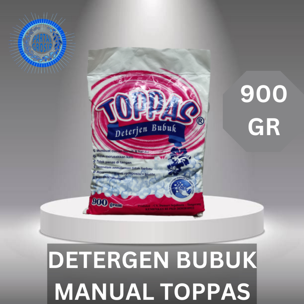 Jual Detergen Bubuk 900Gr / Sabun Cuci Baju Toppas Manual Banyak Busa ...