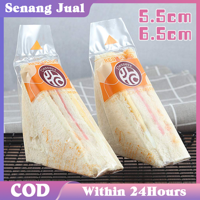 Jual 100PCS Kemasan Plastik Sandwich Segitiga Mudah Sobek / Kotak ...