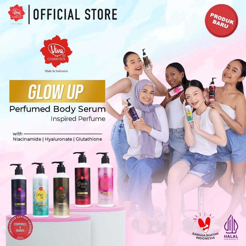 Jual Viva Instant BRIGHTENING & GLOWING Perfumed Body Serum with SODIUM HYALURONATE (HA ...