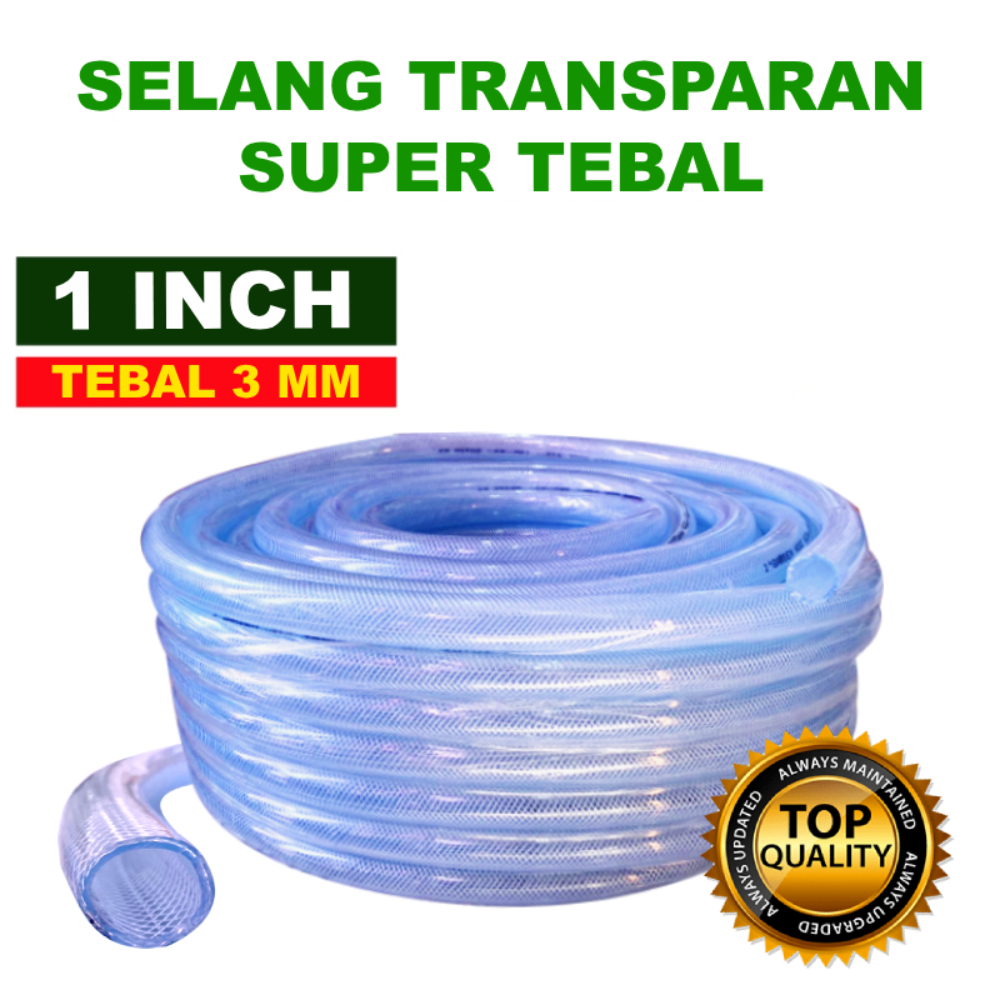 Jual SELANG GEMUK Selang Air 1 Inch Permeter 3mm Selang Air Transparan Super Kuat Selang AIr ...