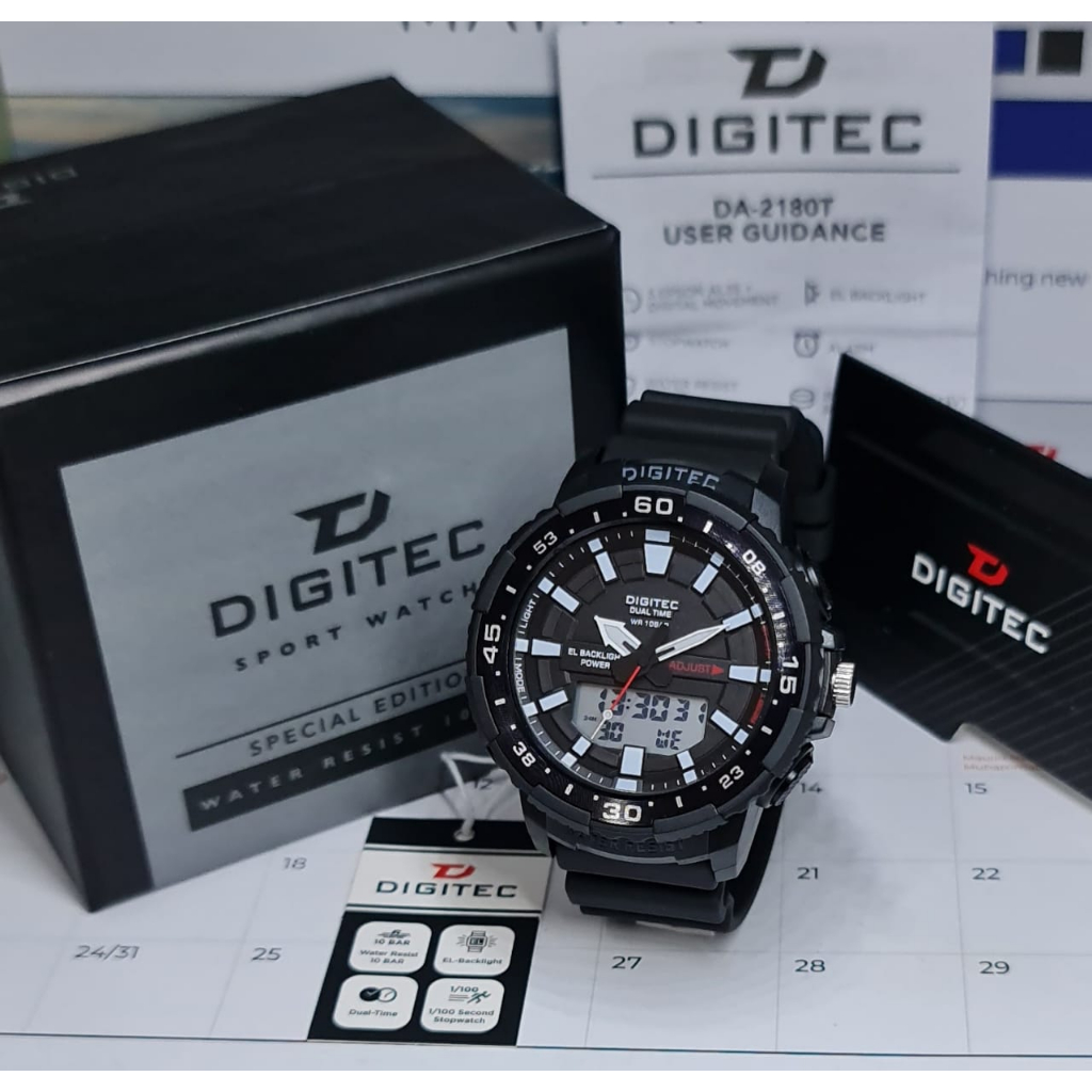 Jual Jam Tangan PrIa Sporty Digitec 2180 Double Timer Digital Analog ...