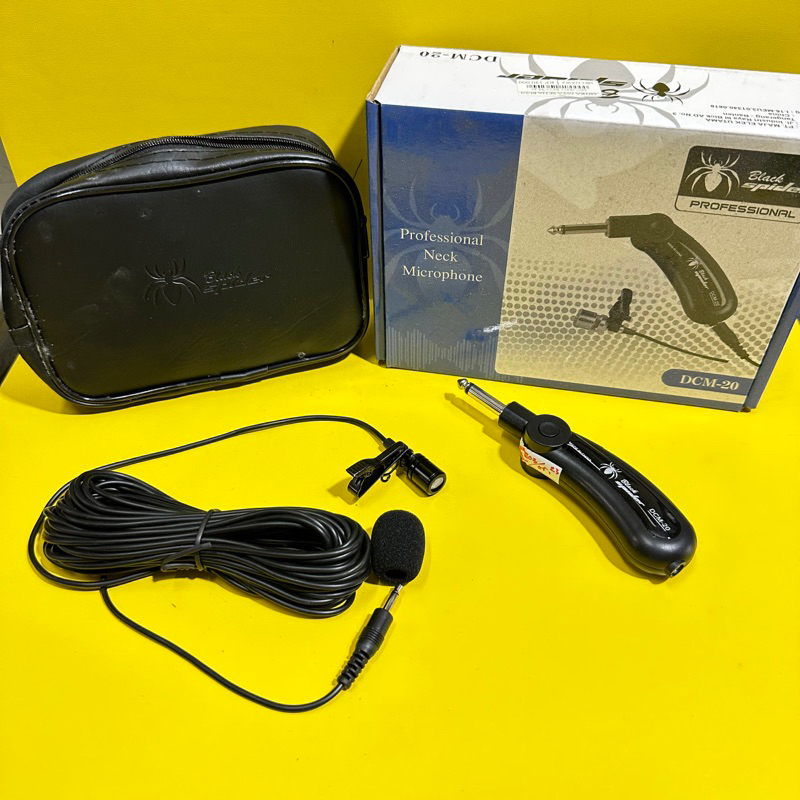 Jual Microphone Jepit Black Spider DCM 20 / Mic Jepit Leher Clip On ...