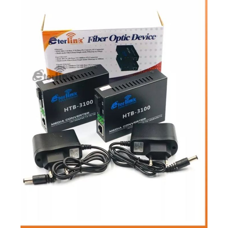 Jual Etherlink HTB 3100 (10/100) media converter fiber optik sepasang A ...
