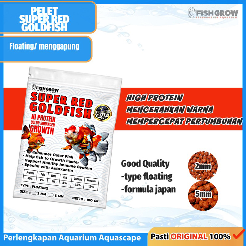 Jual PELET PAKAN IKAN KOKI SUPER RED GOLDFISH 100GR FLOATING 2MM 5MM FISH GROW | Shopee Indonesia