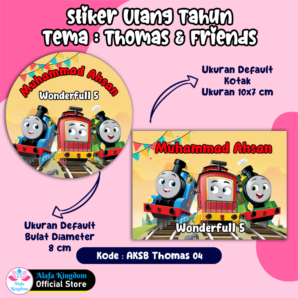 Jual Alafakingdom Stiker Ulang Tahun Anak Thomas and Friends Stiker ...