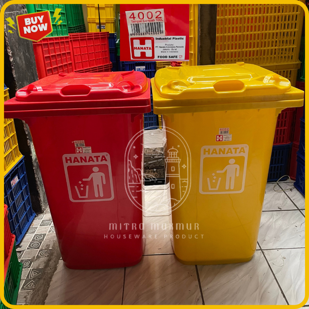 Jual TEMPAT SAMPAH PLASTIK RODA 100 - 120 LITER HANATA 4002-4003 TEMPAT SAMPAH JUMBO TEBAL ...