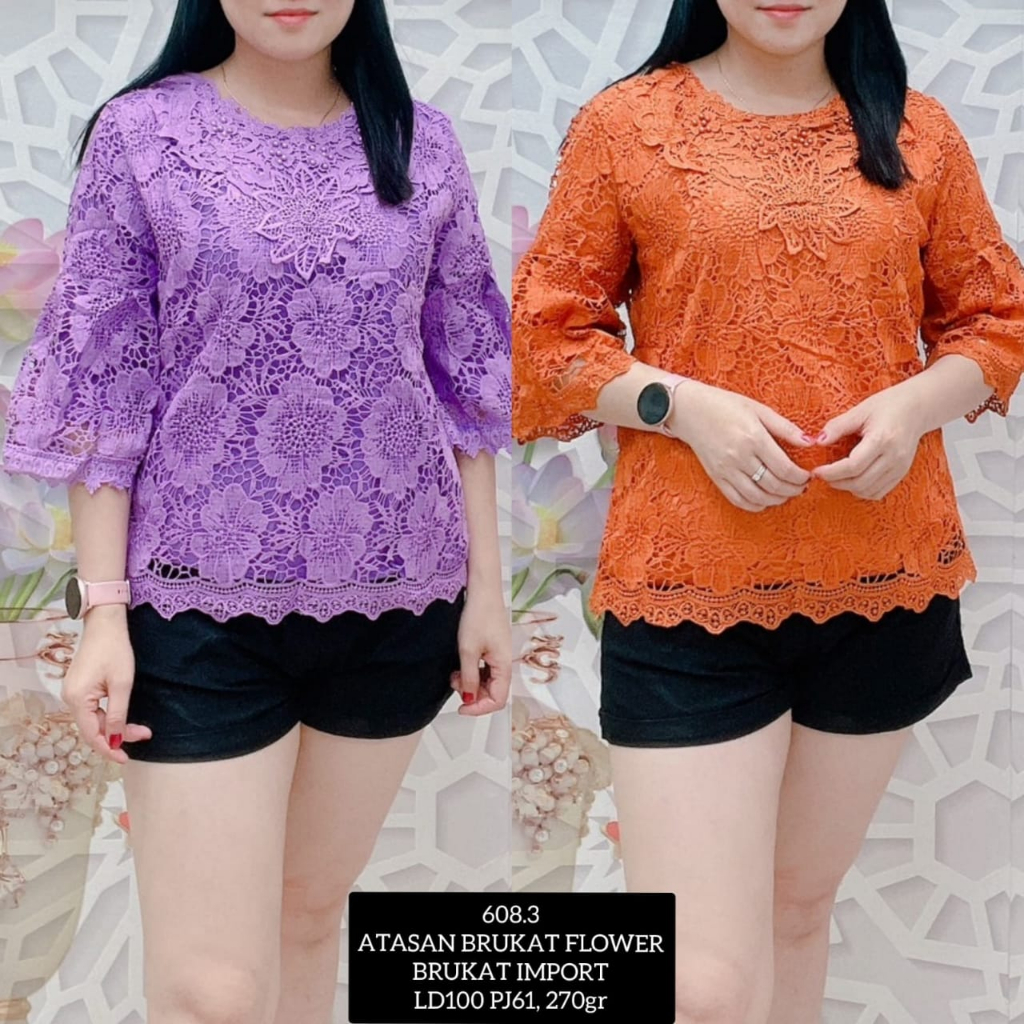 Jual Atasan Blus Brokat Mewah Bangkok kd608 | Shopee Indonesia