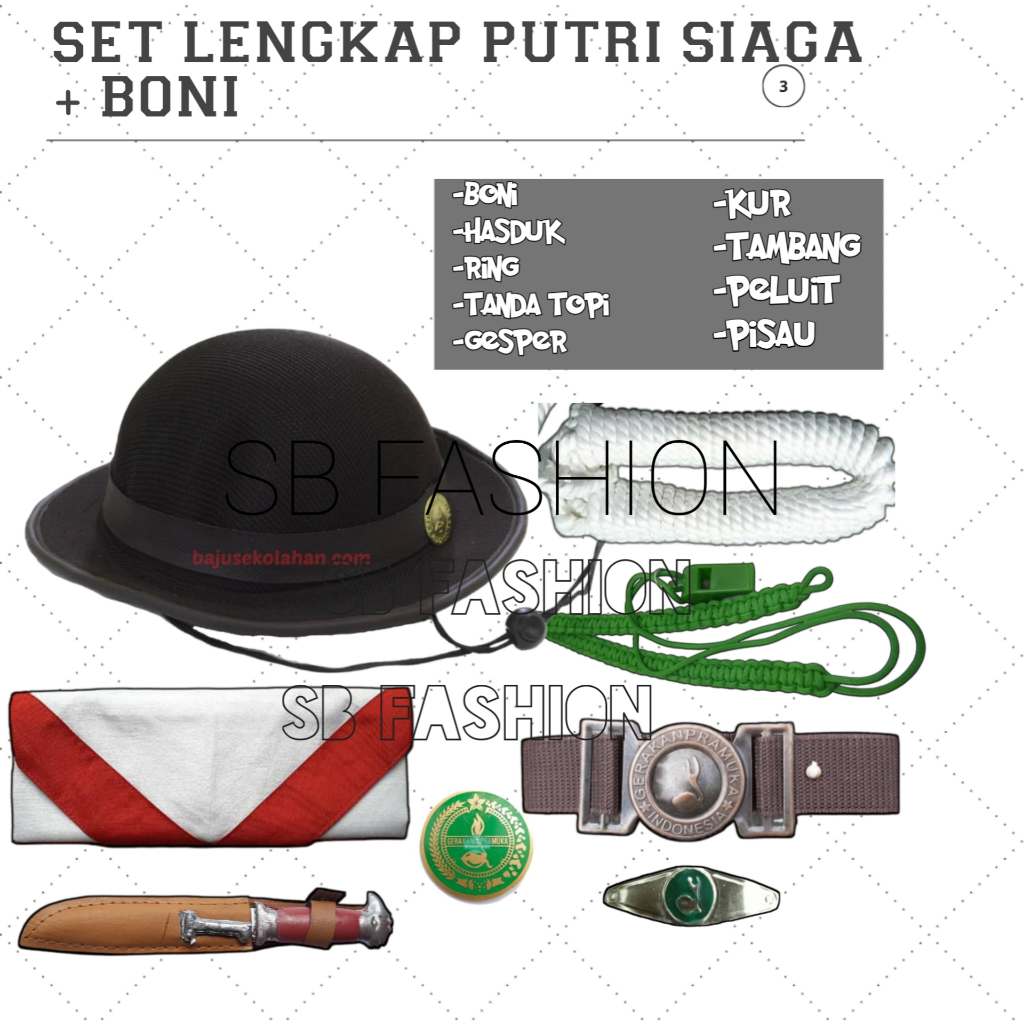 Jual set perlengkapan pramuka siaga putra putri perempuan laaki laki ...